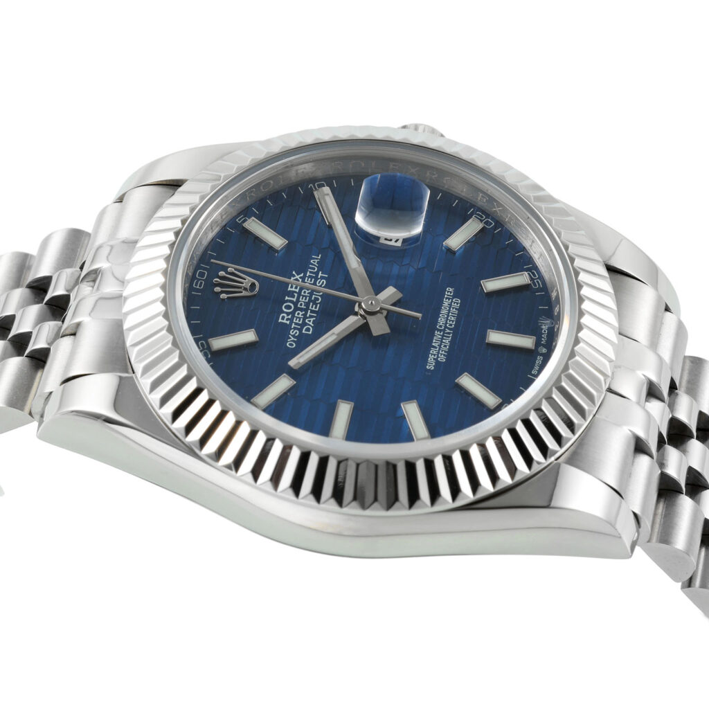 Replica Rolex Datejust 41mm Oystersteel weißgold dunkelblau bestellen