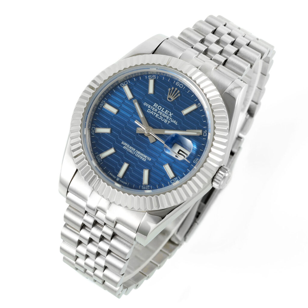 Replica Rolex Datejust 41mm Oystersteel weißgold dunkelblau bestellen