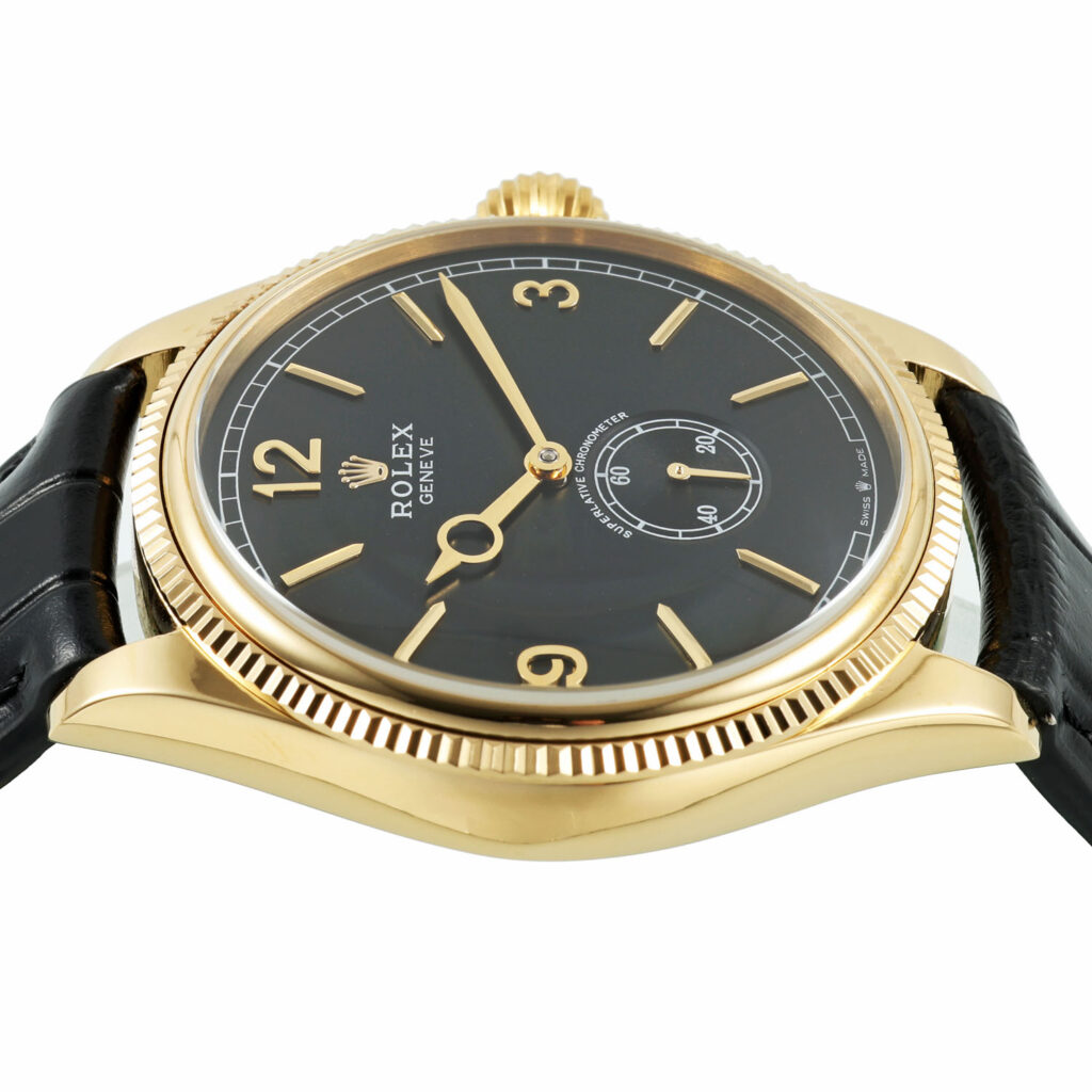2025 Modell der Replica Rolex Perpetual 1908 gold mit schwarzem ZB