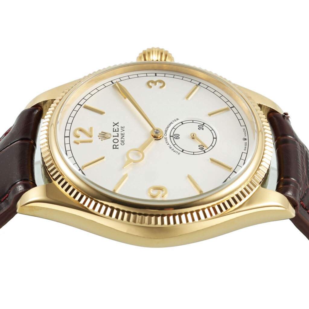 2025 Modell der Replica Rolex Perpetual 1908 gold mit weissem ZB